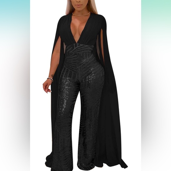 LKOUS | Pants & Jumpsuits | New Lkous Women Elegant Romper Sexy Deep V ...